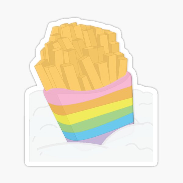 "Moriah Elizabeth's Rainbow Fries Squishy on Clouds" Sticker for Sale ...
