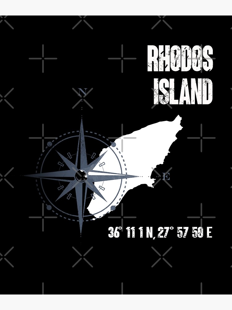 Lámina fotográfica «Mapa De Coordenadas De La Isla De Rodas En El» de ...