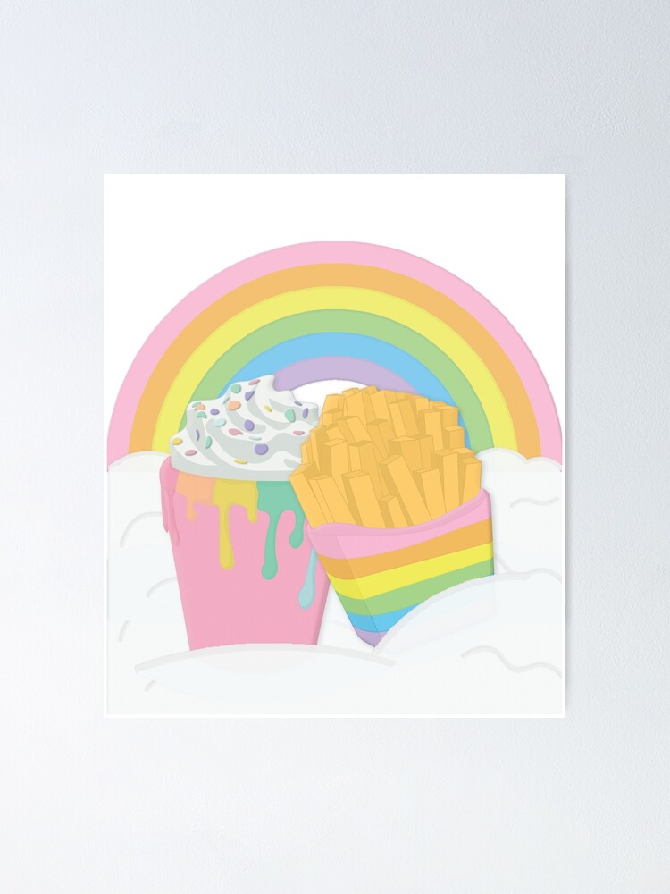 "Moriah Elizabeth's Rainbow Fries and Frapp Squishy" Poster for Sale by ...