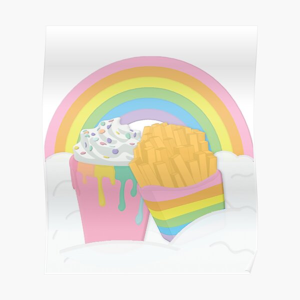 "Moriah Elizabeth's Rainbow Fries and Frapp Squishy" Poster for Sale by ...