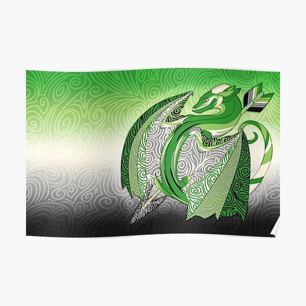 "Aromantic Pride Dragon" Poster for Sale by Markaleb | Redbubble
