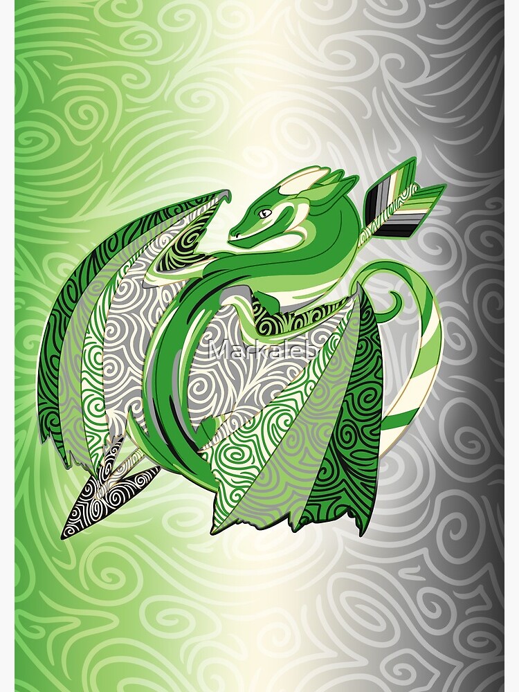 "Aromantic Pride Dragon" Spiral Notebook for Sale by Markaleb | Redbubble