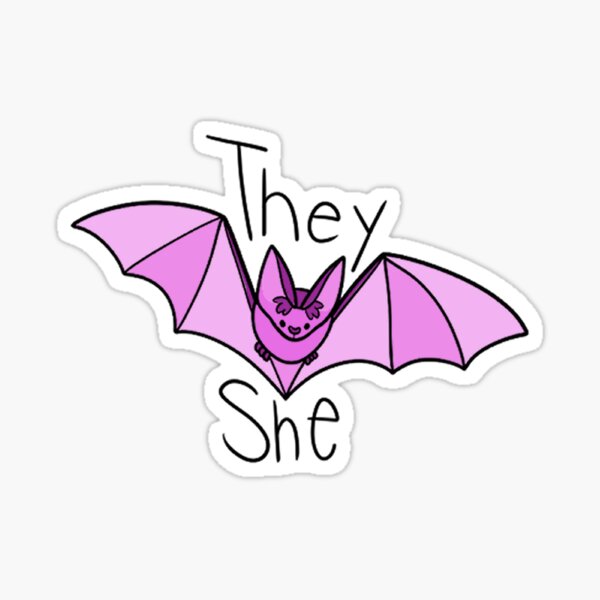 "They/She Bat Pronouns" Sticker for Sale by spadesir | Redbubble