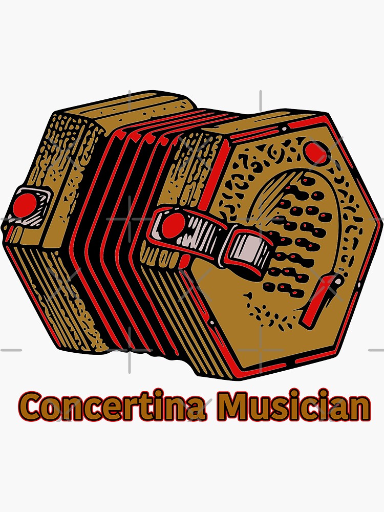 "Concertina Musician" Sticker for Sale by janraydesigns | Redbubble