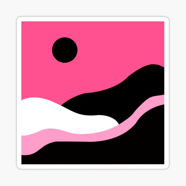 "Pink Abstract Landscape Desert Minimalism" Sticker for Sale by Ankerd ...