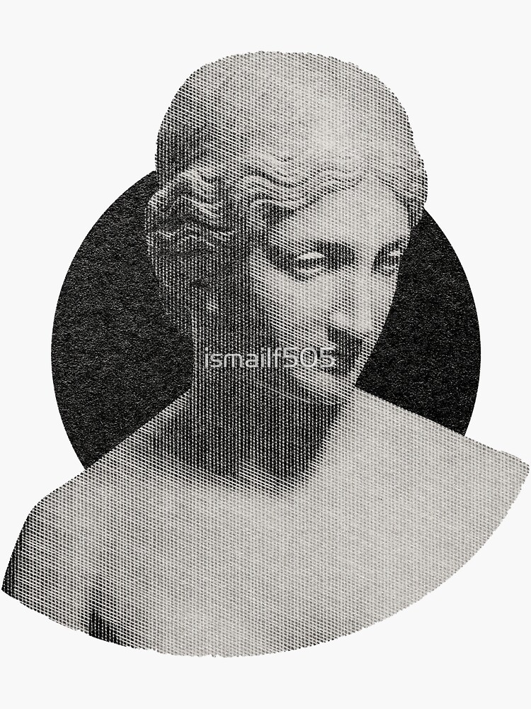 "greek look moon" Sticker for Sale by ismailf505 | Redbubble