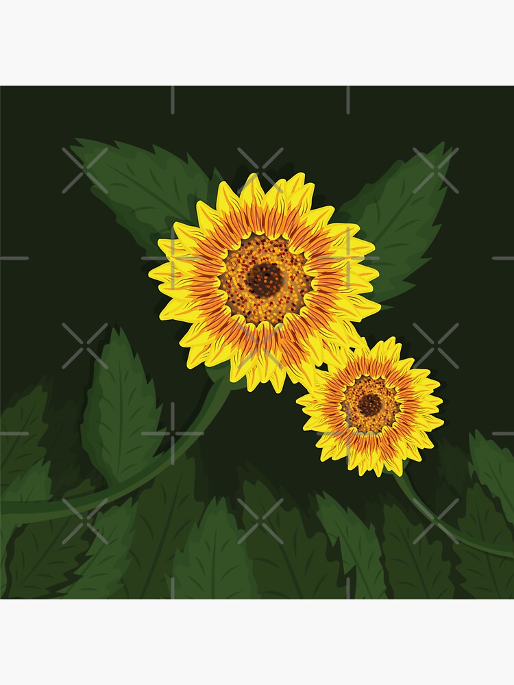 "Beautiful SunFlower Vector Art, Illustration of Sunflower" Sticker for ...