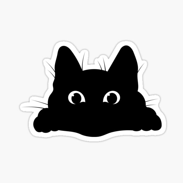 "Cute Black Cat | Kitty cat black" Sticker for Sale by Creativemoha ...