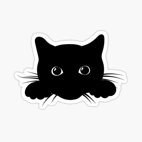 "Cute Black Cat | Kitty cat black" Sticker for Sale by Creativemoha ...