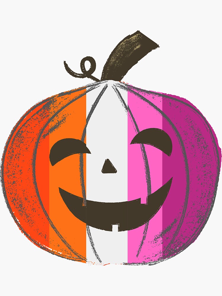 "LGBT Lesbian Pride Pumpkin Halloween" Sticker for Sale by rmgee573 ...