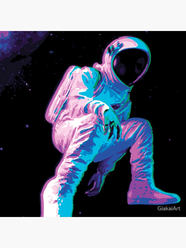 "Neon Astronaut Rapper" Sticker for Sale by GiakaiArt | Redbubble