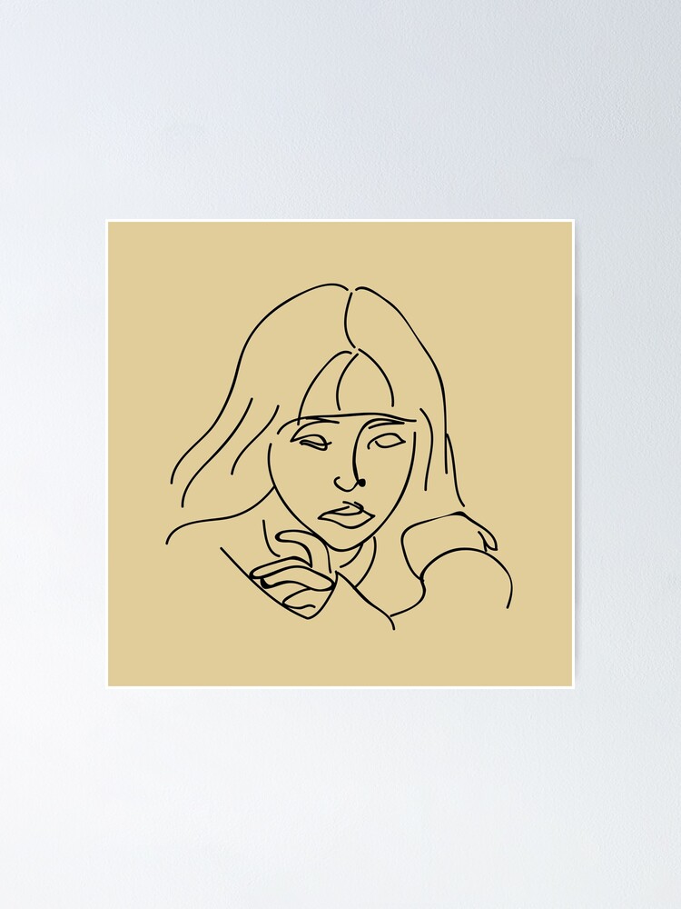 "Minimalist line art | sad girl | line artwork" Poster for Sale by ...