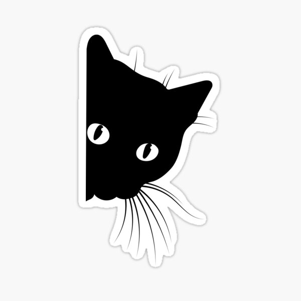 "Cute Black Cat | Kitty cat black" Sticker for Sale by Creativemoha ...