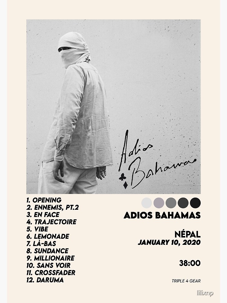Poster « Adios Bahamas | Népal | Cover d'album de Rap Fr », par lilixnp | Redbubble