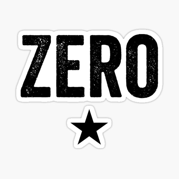 "ZERO" Sticker for Sale by RB941 | Redbubble