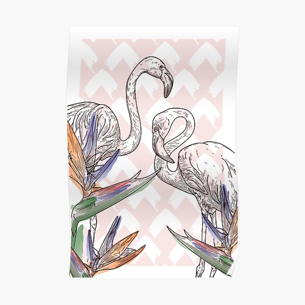 "Hello Miami! - Tropical Flamingo Print" Poster by samposnick | Redbubble