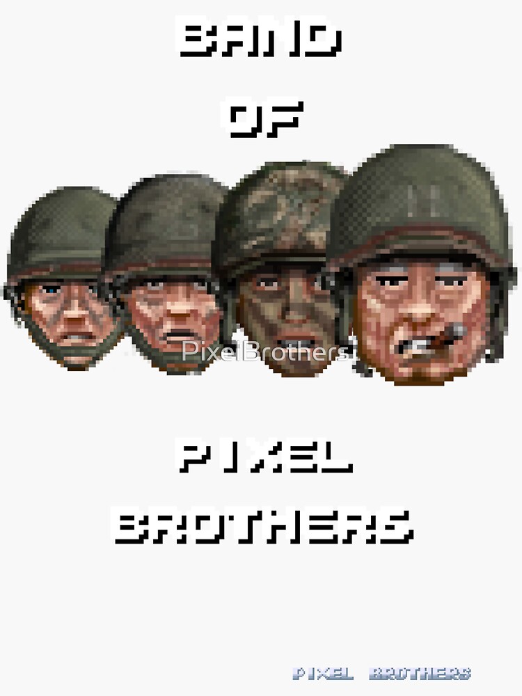 "Band of pixel Brothers" Sticker for Sale by PixelBrothers | Redbubble