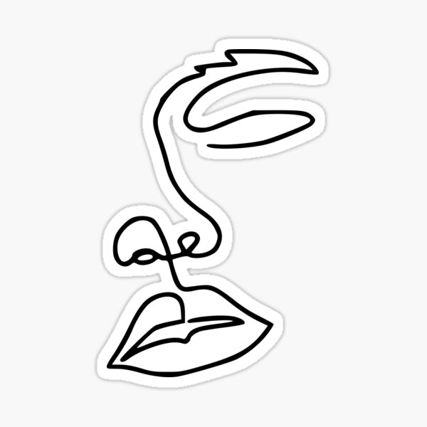 "minimalist art line | line artwork | girl gifts ideas " Sticker for ...