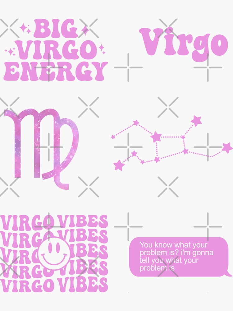 "Cute Virgo Sticker Pack, Virgo Zodiac Sign" Sticker for Sale by ...