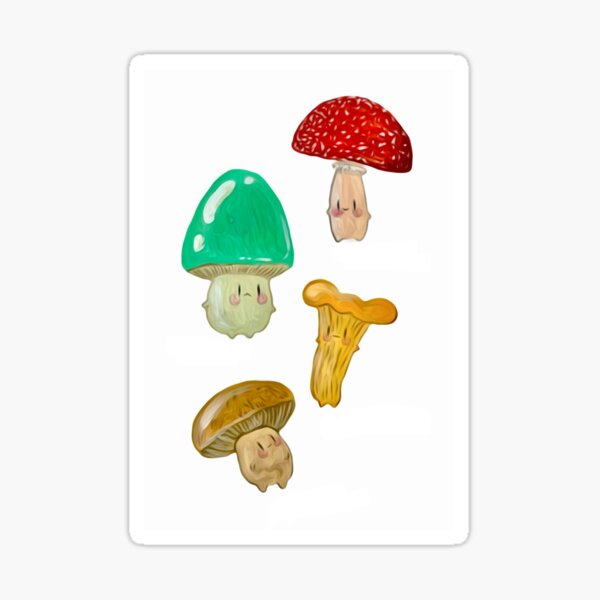 "Mushroom Friends" Sticker for Sale by theflyingwolf | Redbubble