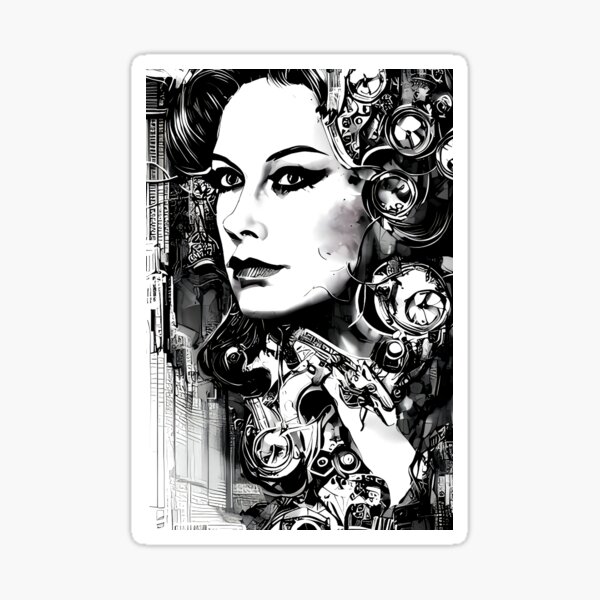 "Emily IN vintage ink cyberpunk Style" Sticker for Sale by ...