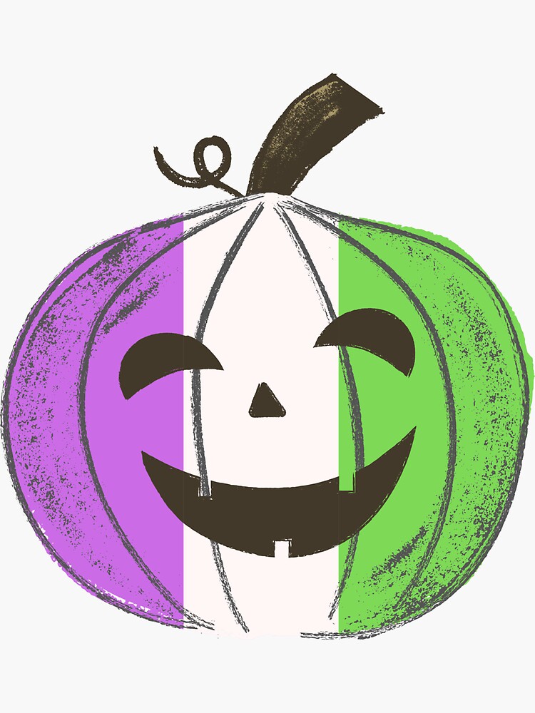 "LGBT Genderqueer Pride Pumpkin Halloween" Sticker for Sale by rmgee573 ...