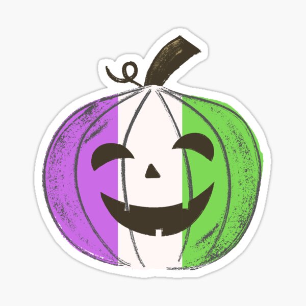 "LGBT Genderqueer Pride Pumpkin Halloween" Sticker for Sale by rmgee573 ...