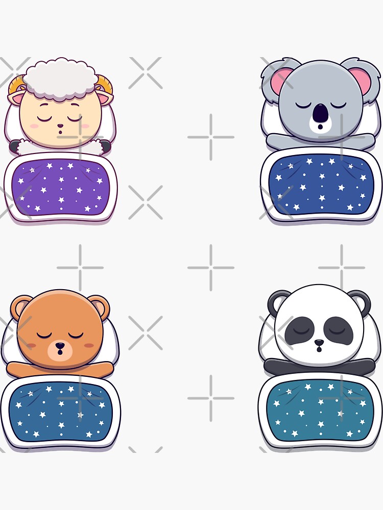 "Cute sleeping animals sticker pack" Sticker for Sale by Sticker-Palace ...