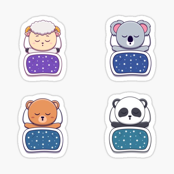 "Cute sleeping animals sticker pack" Sticker for Sale by Sticker-Palace ...