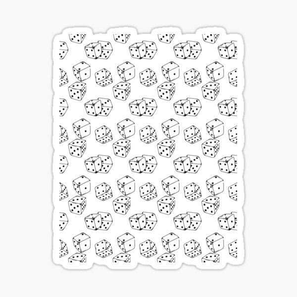 "Dice pattern, outline" Sticker for Sale by HuGoDesignZ | Redbubble