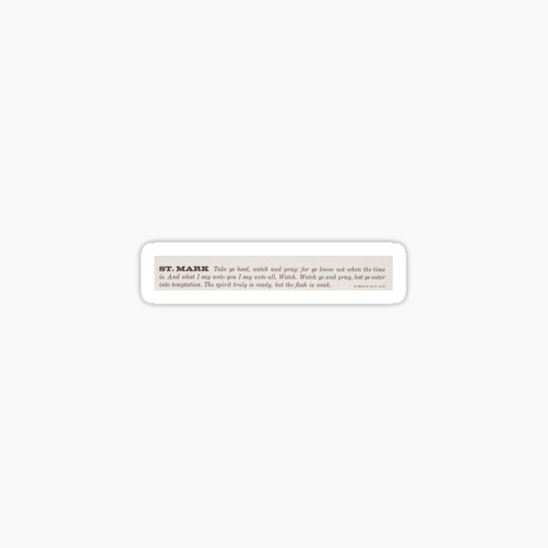 "St. Mark Quote - Religion" Sticker for Sale by ReviveReligion | Redbubble