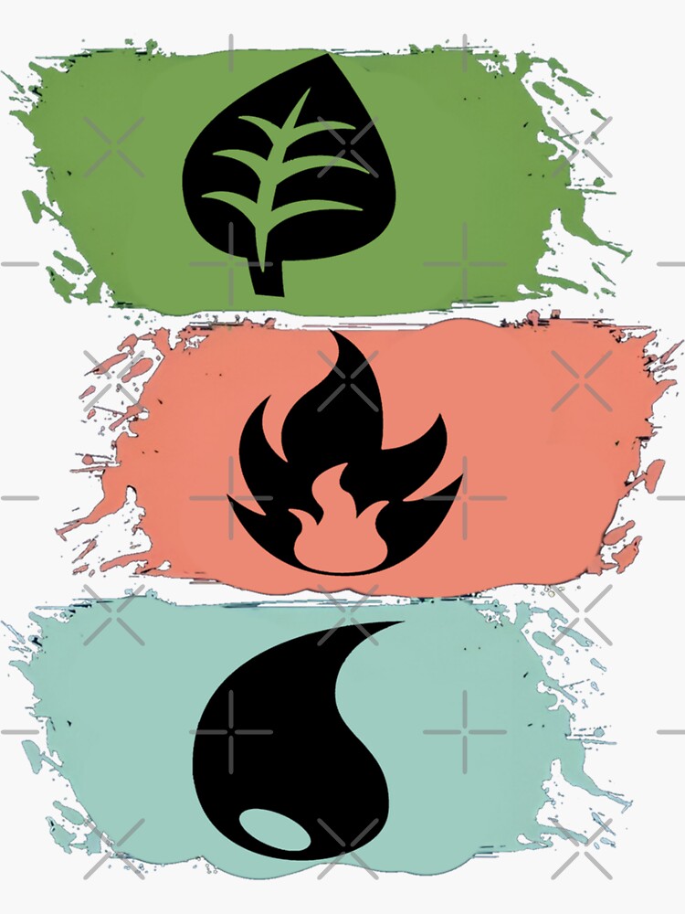 "Fire Water Grass " Sticker for Sale by Aeyssa | Redbubble