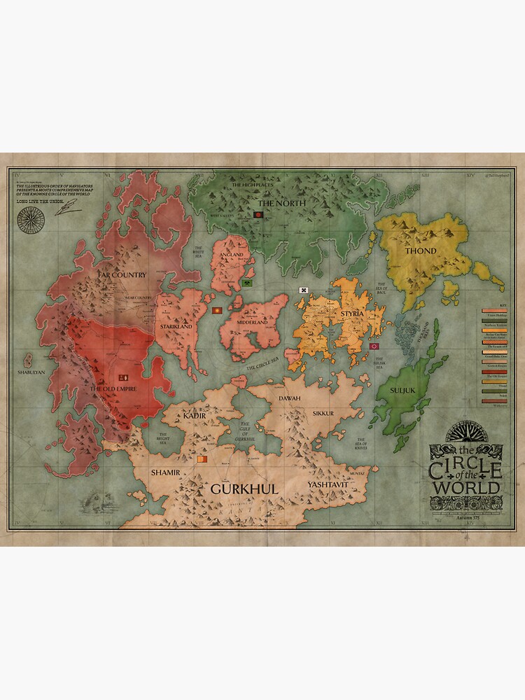 "First Law: The Circle of The World full map" Sticker for Sale by ...