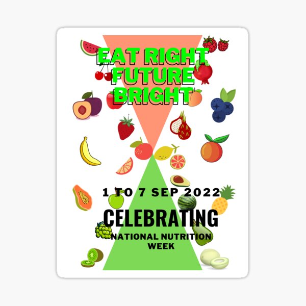 "EAT RIGHT FUTURE BRIGHT" Sticker for Sale by KHANI-1234 | Redbubble