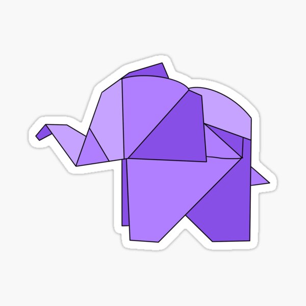 "Purple origami elephant " Sticker for Sale by CalliesArt | Redbubble