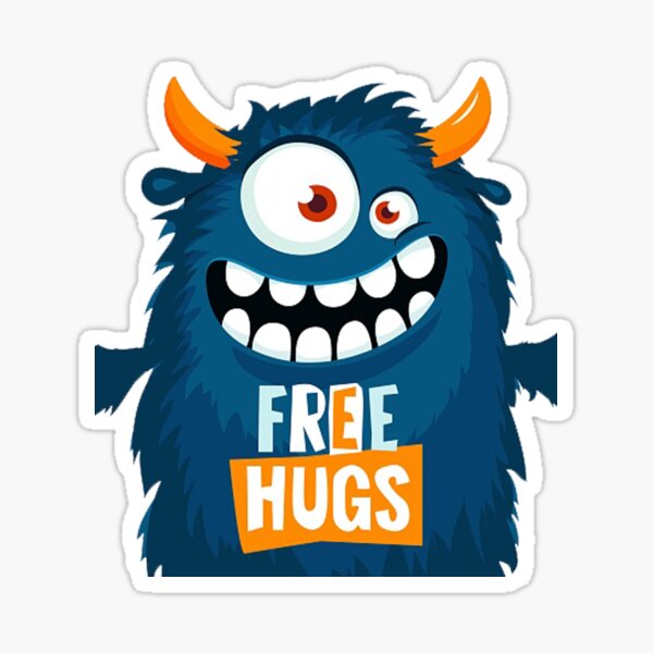 "Monster hug hugs funny" Sticker for Sale by Jonejonez | Redbubble