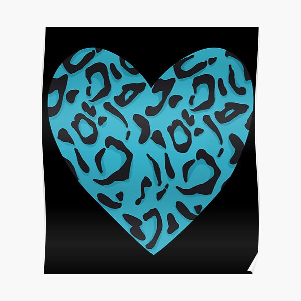 "cheetah print heart " Poster for Sale by PeachDollArt | Redbubble
