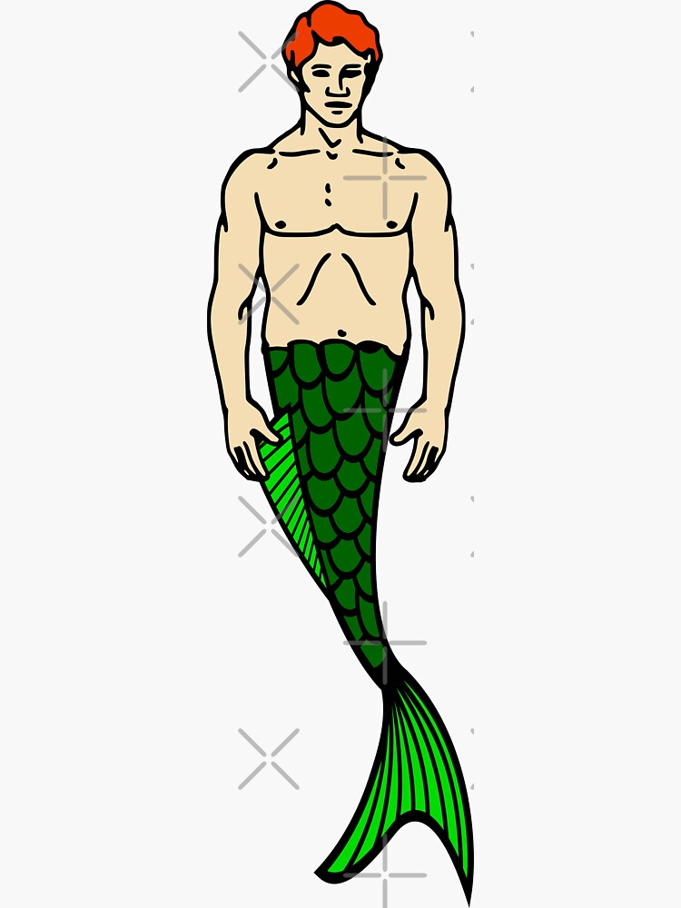 "halloween redhead merman funny mermaid " Sticker for Sale by gossiprag ...