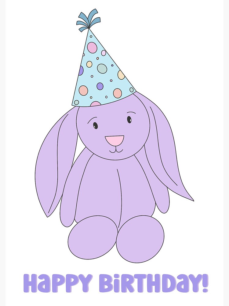 "Purple Jellycat Bunny Birthday Card" Greeting Card for Sale by Anna ...