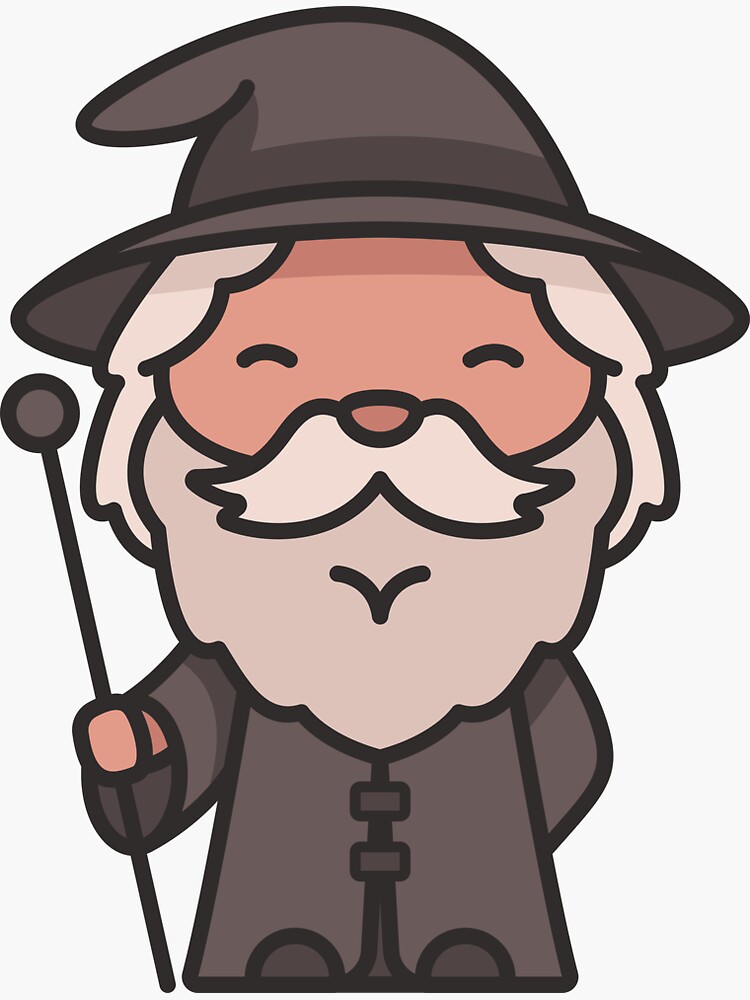 "Kawaii Cute Magical Wizard Cartoon" Sticker for Sale by TwoTenDesign ...