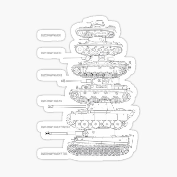 "German Panzerkampfwagen tanks" Sticker for Sale by FAawRay | Redbubble