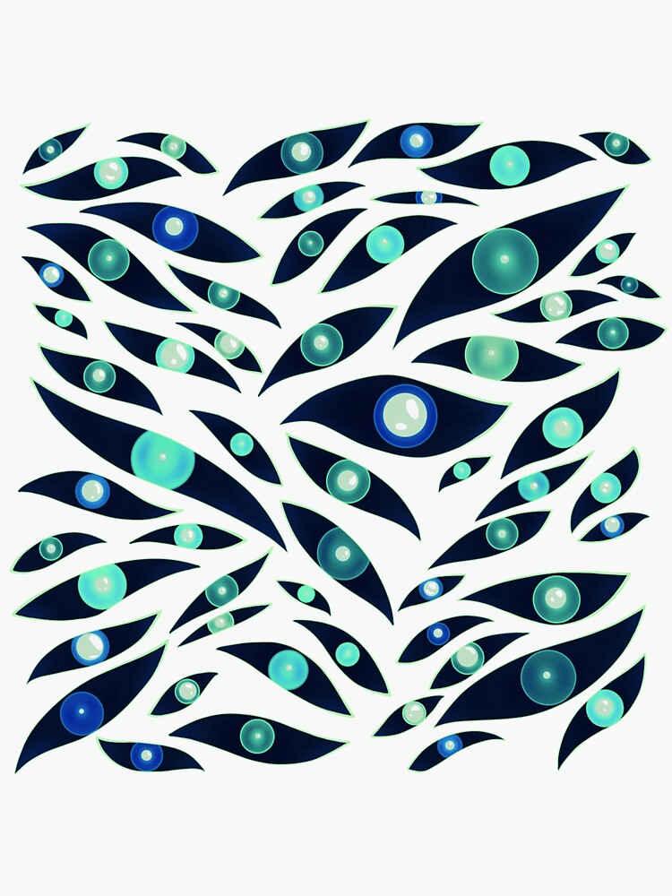 "Blue Inverted Eye Contact" Sticker for Sale by ShnoobDesign | Redbubble