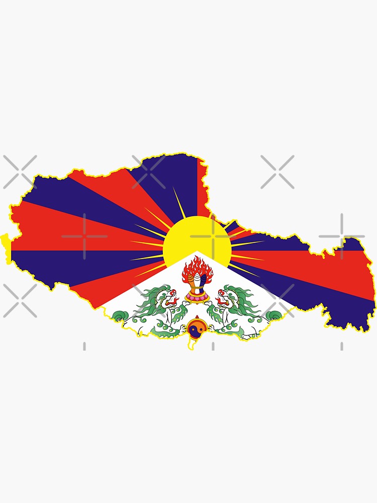 "Flag Map of Tibet" Sticker for Sale by mo91 | Redbubble