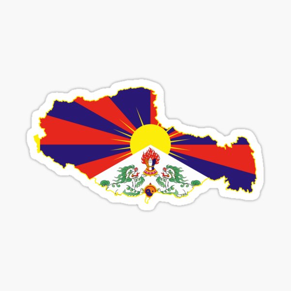 "Flag Map of Tibet" Sticker for Sale by mo91 | Redbubble