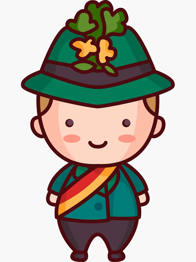 "Kawaii Cute German Mayor Cartoon" Sticker for Sale by TwoTenDesign ...