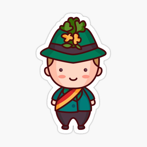 "Kawaii Cute German Mayor Cartoon" Sticker for Sale by TwoTenDesign ...