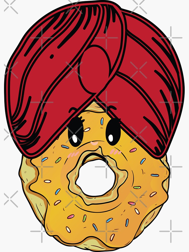 "Indian turban on a punjabi donut" Sticker for Sale by Donutlovers ...