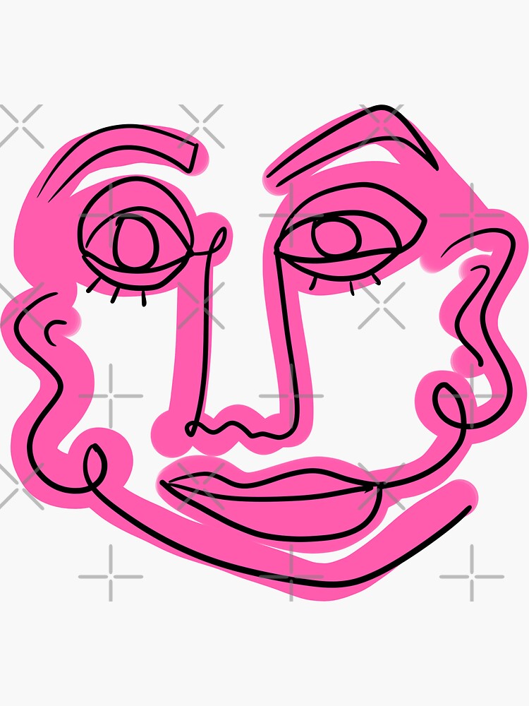 "FACE (PINK)" Sticker for Sale by r0undincircles | Redbubble