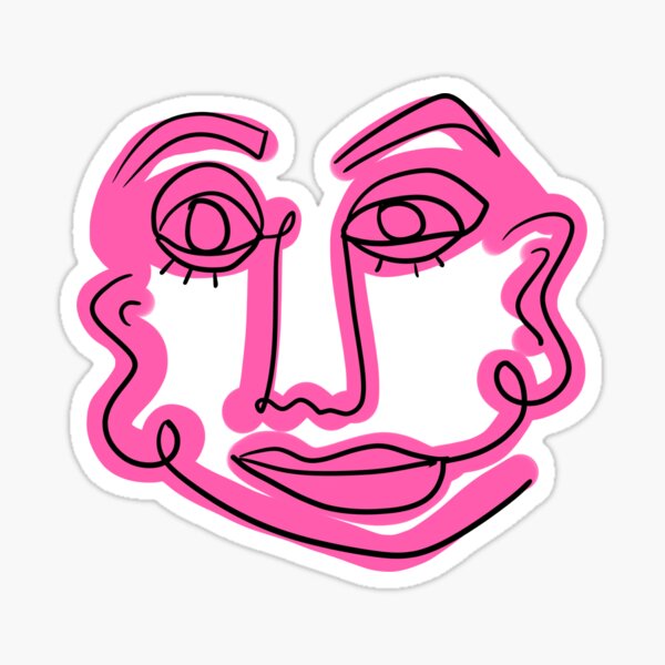 "FACE (PINK)" Sticker for Sale by r0undincircles | Redbubble
