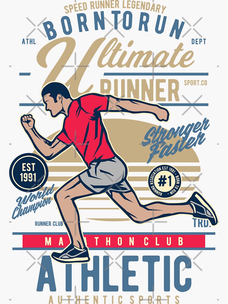 "Ultimate Runner Running T Shirt Jersey Design" Sticker for Sale by ...